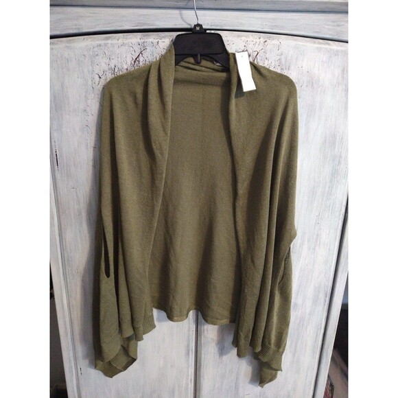 Talbots | Sweaters | Talbots Linen Wide Sleeve Open Cardigan Green Boho ...